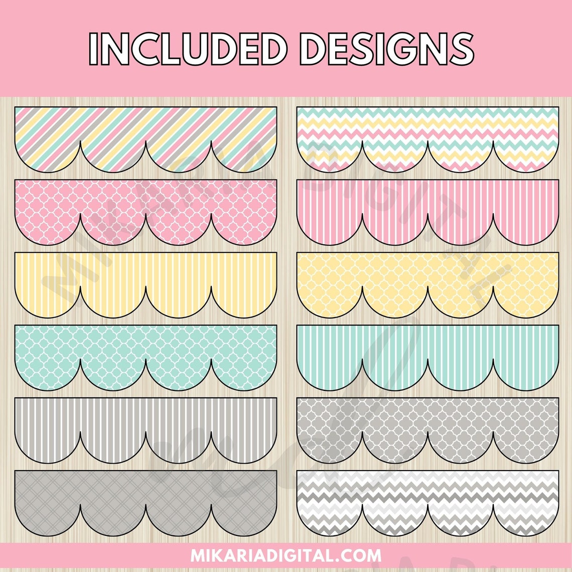 Pastel Bulletin Board Borders Classroom Decor Printable, Pastel Wall ...