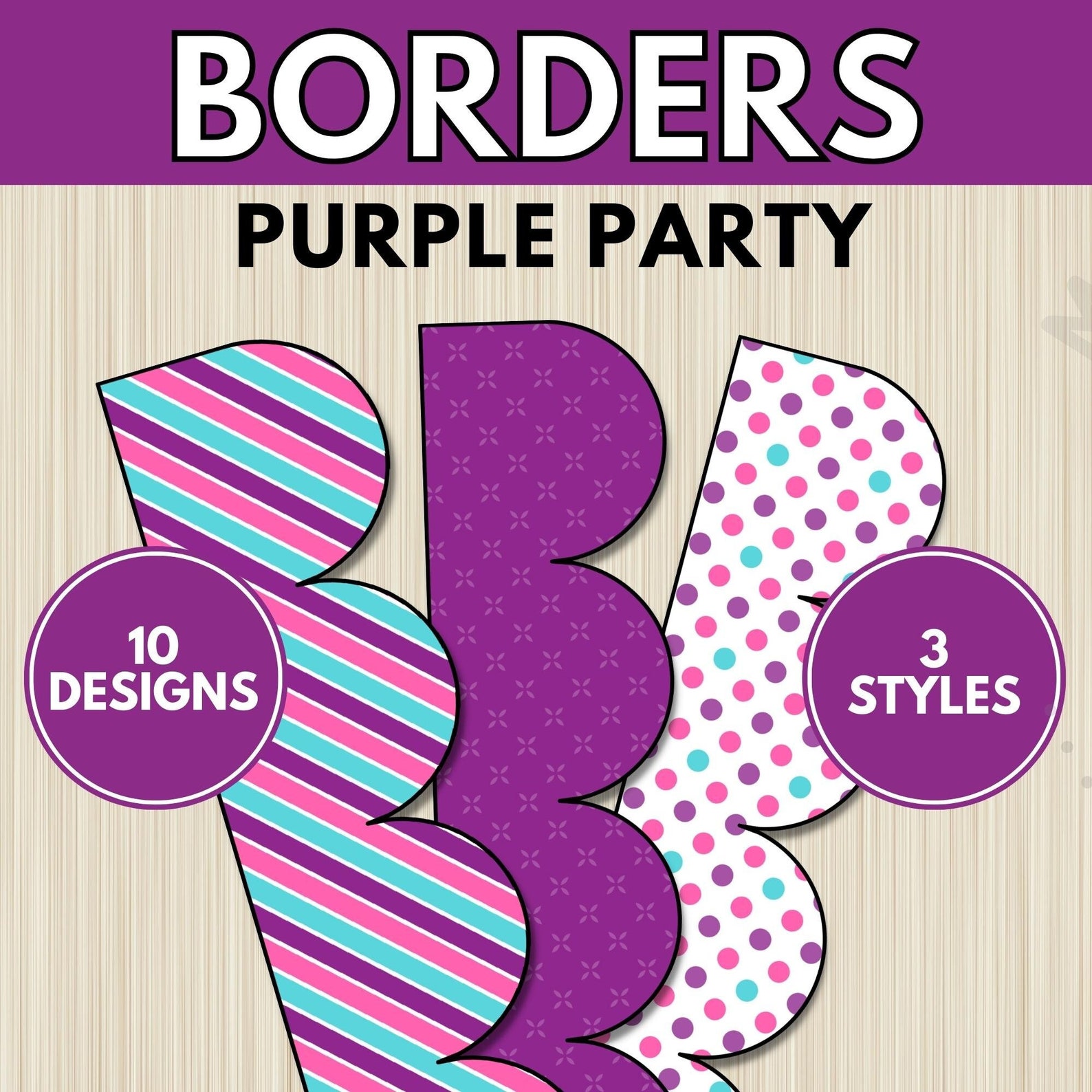 Bulletin Board Borders Classroom Decor Printable Purple - Etsy Canada