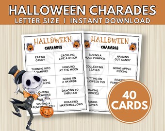 Halloween Charades or Draw It Cards Printable Party Game - Etsy