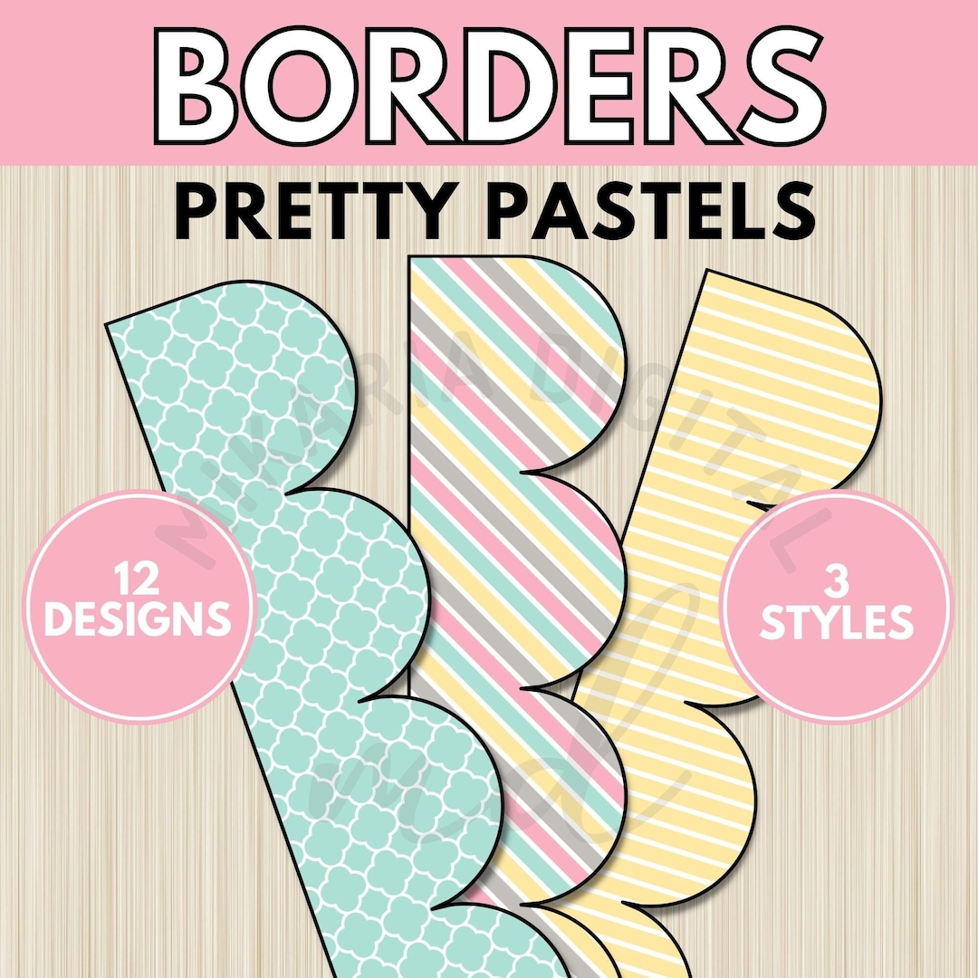 Pastel Bulletin Board Borders Classroom Decor Printable - Etsy