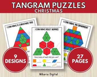 Tangram Shape Cards - Etsy