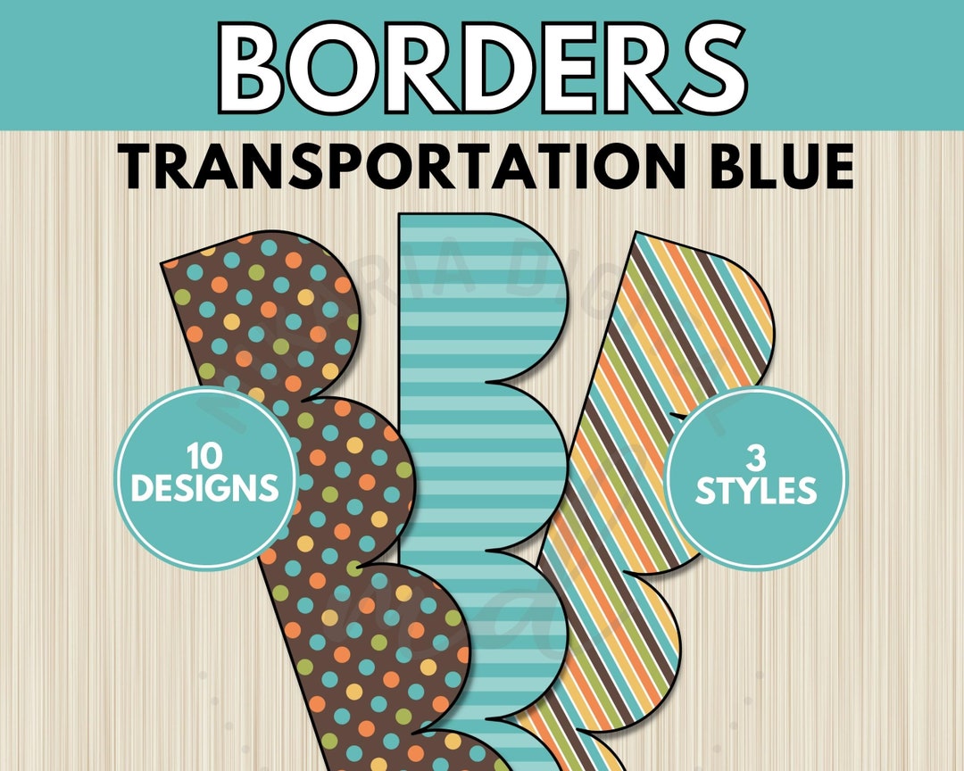 Transportation Bulletin Board Borders Classroom Decor Printable ...