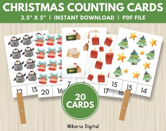 Apples Count and Clip Cards Number 1 20 Flashcards Fall - Etsy