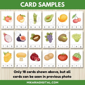 Fruit Alphabet Flashcards Printable, Vegetable Flashcards for Kids ...