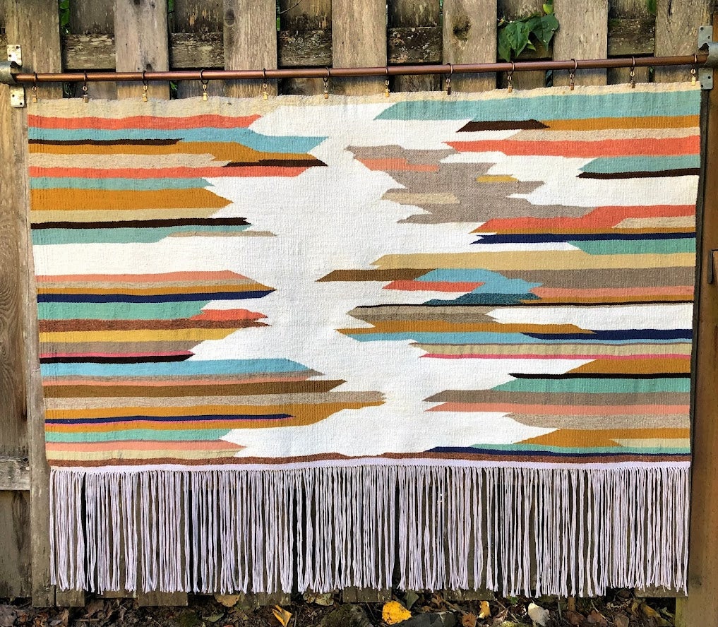 Weaving, Unique Hand Woven Tapestry, Yarn, Wall Hanging, Frame Loom ...
