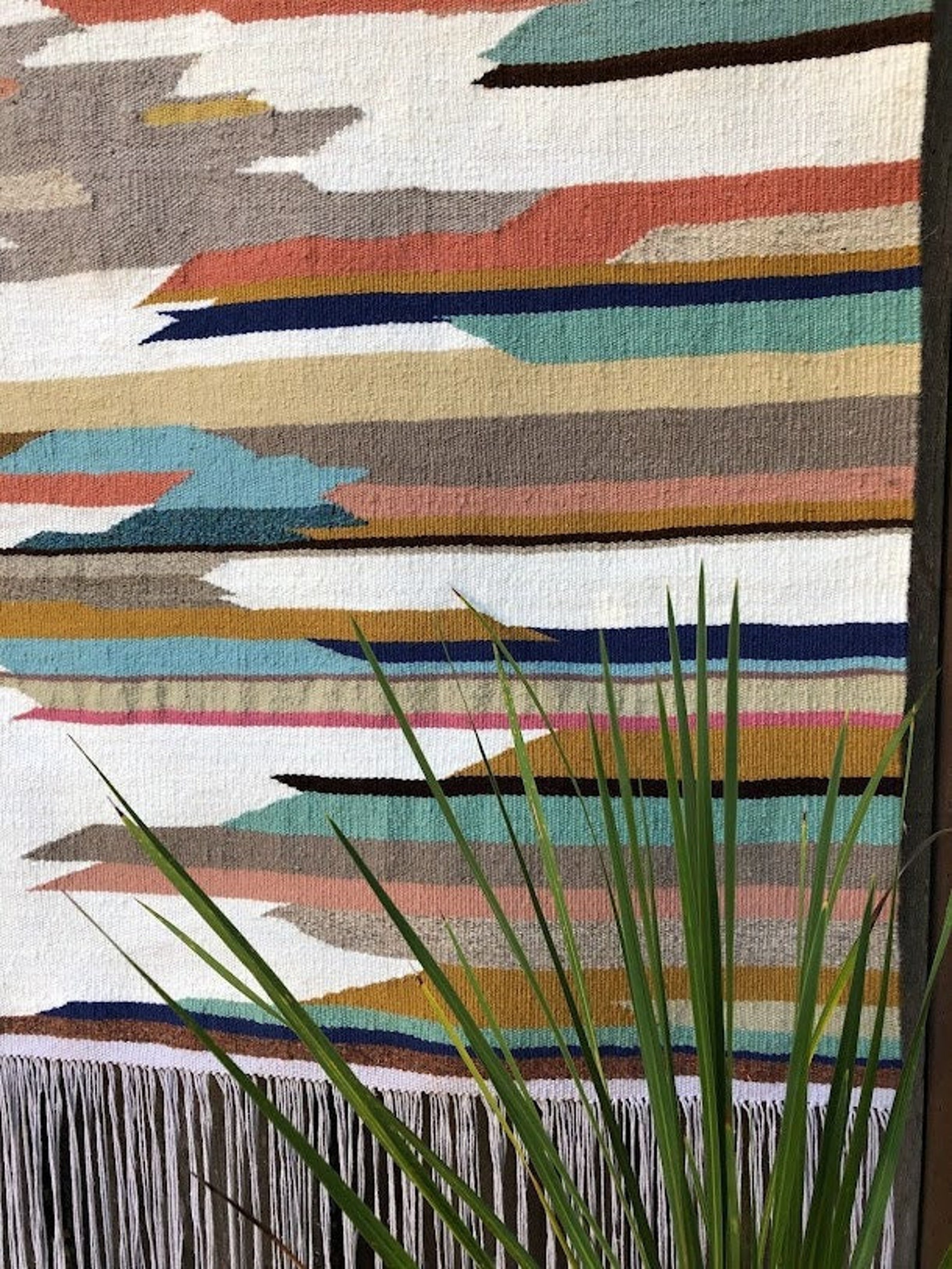 Weaving, Unique Hand Woven Tapestry, Yarn, Wall Hanging, Frame Loom ...
