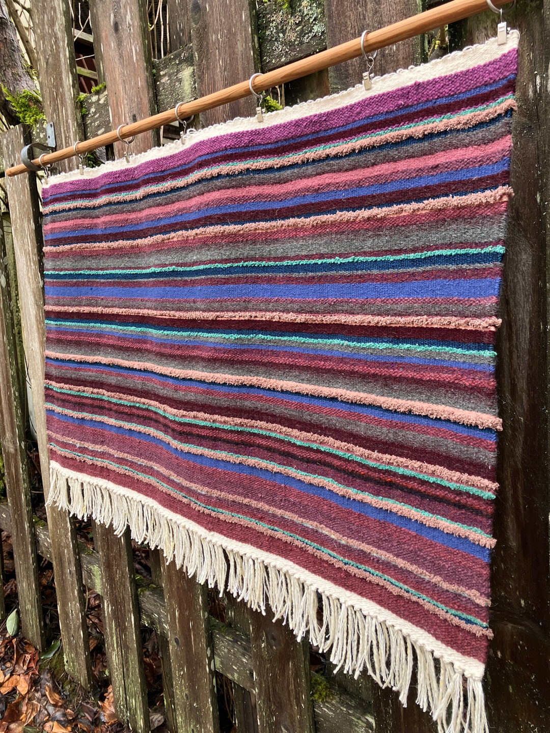 Weaving, Unique Hand Woven Tapestry, Yarn, Wall Hanging, Frame Loom ...