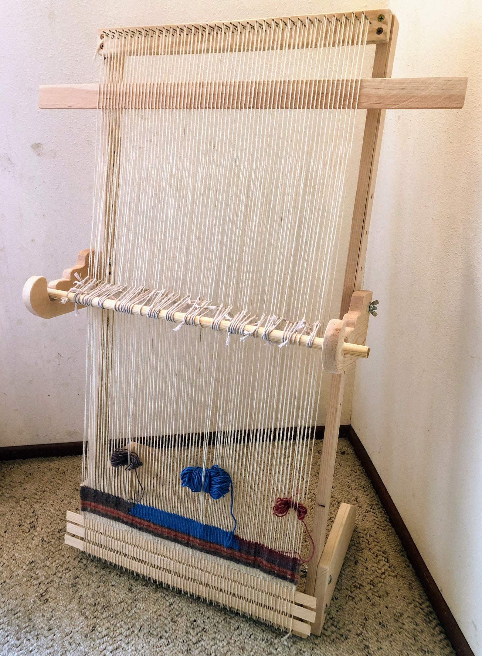 Tall Frame Loom Table or Floor, Wooden Loom, Tapestry, Do-it-yourself ...