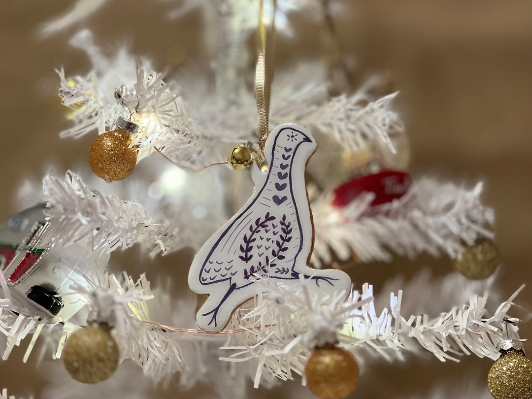 Woodland Partridge Handcrafted Clay Holiday Xmas Tree Home Decor ...