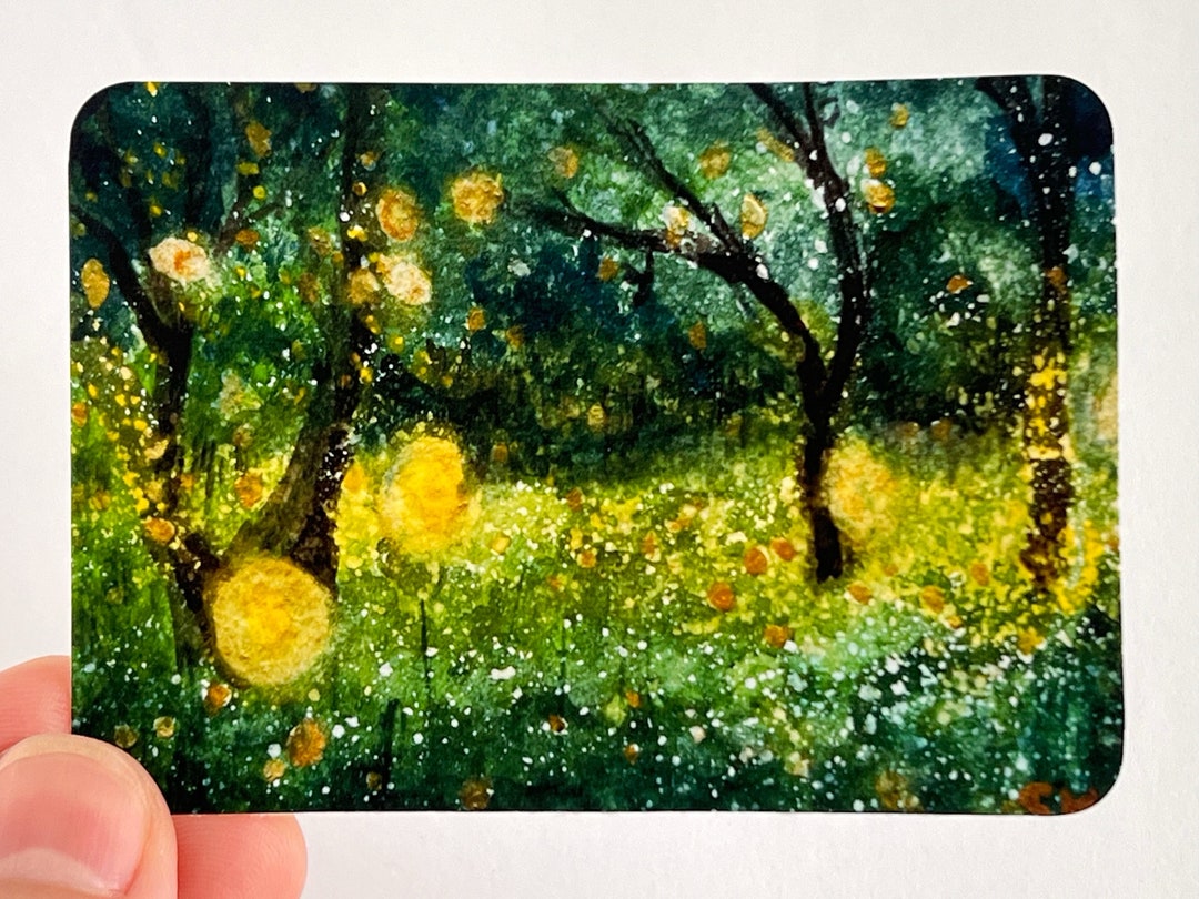 Forest Fireflies Print | ACEO ATC Print Size (2.25 X 3.50 In) - Etsy
