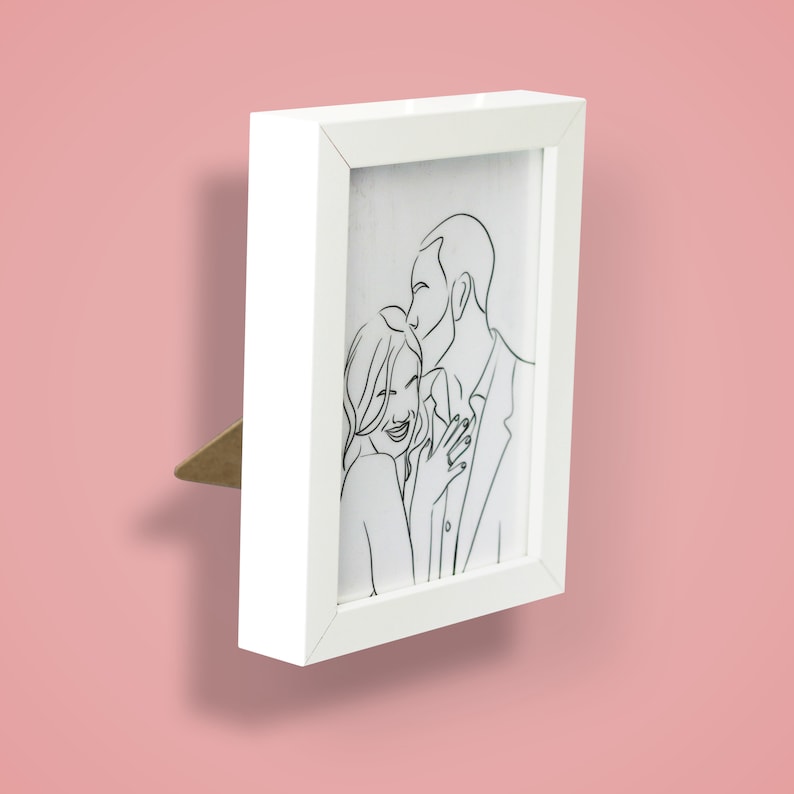 Line Art Photo Frame, Custom Drawing, Personalized Frame, Gifts for Her ...