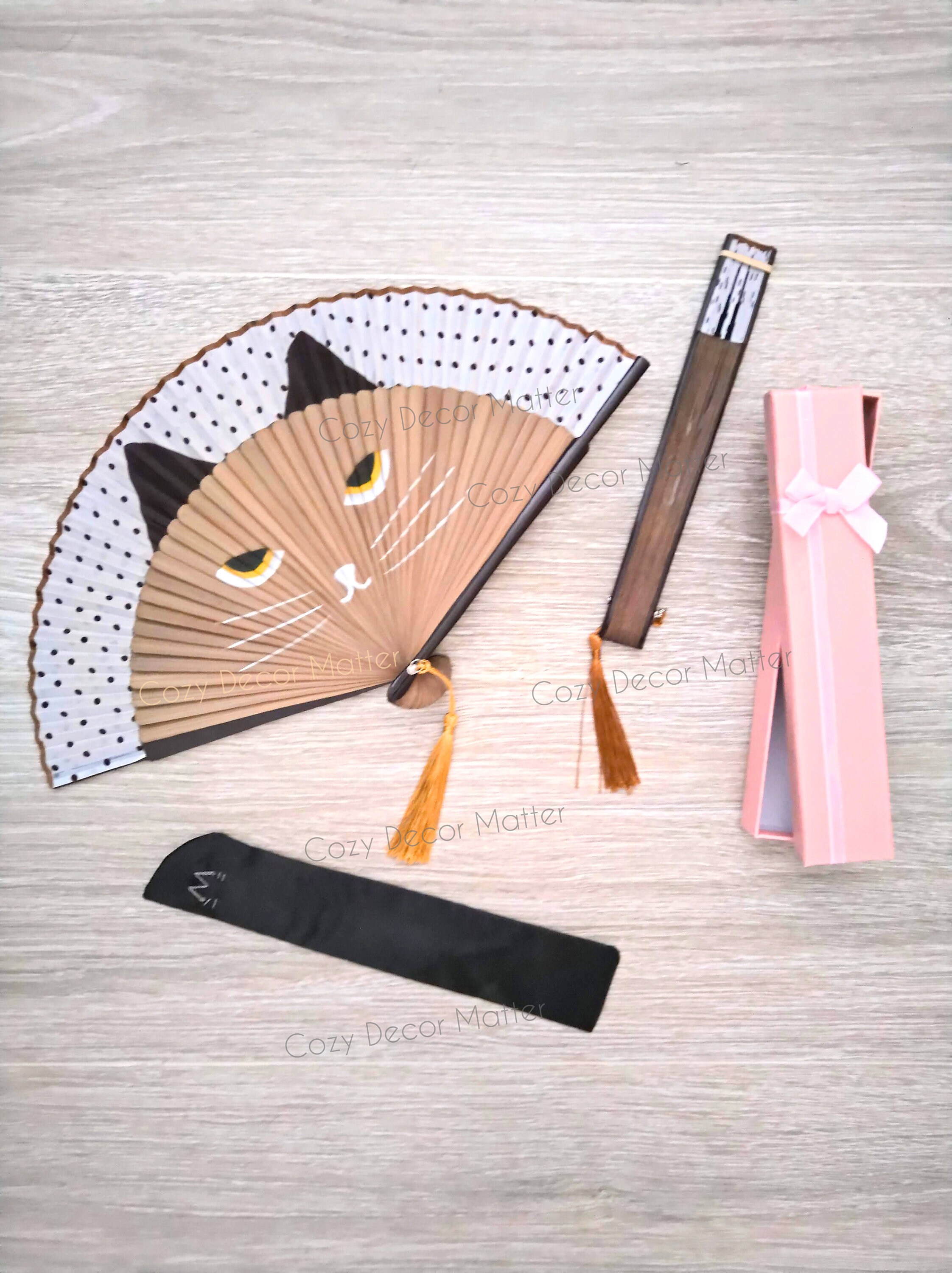 Folding Hand Fan With Case - Etsy