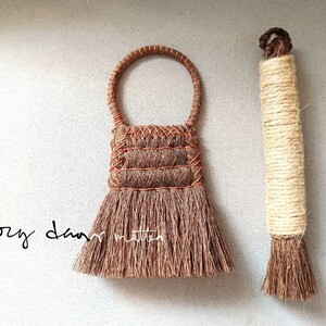 Palm Tree Fiber Hand Broom, Natural Chic Coffee Lover Brush, Small ...