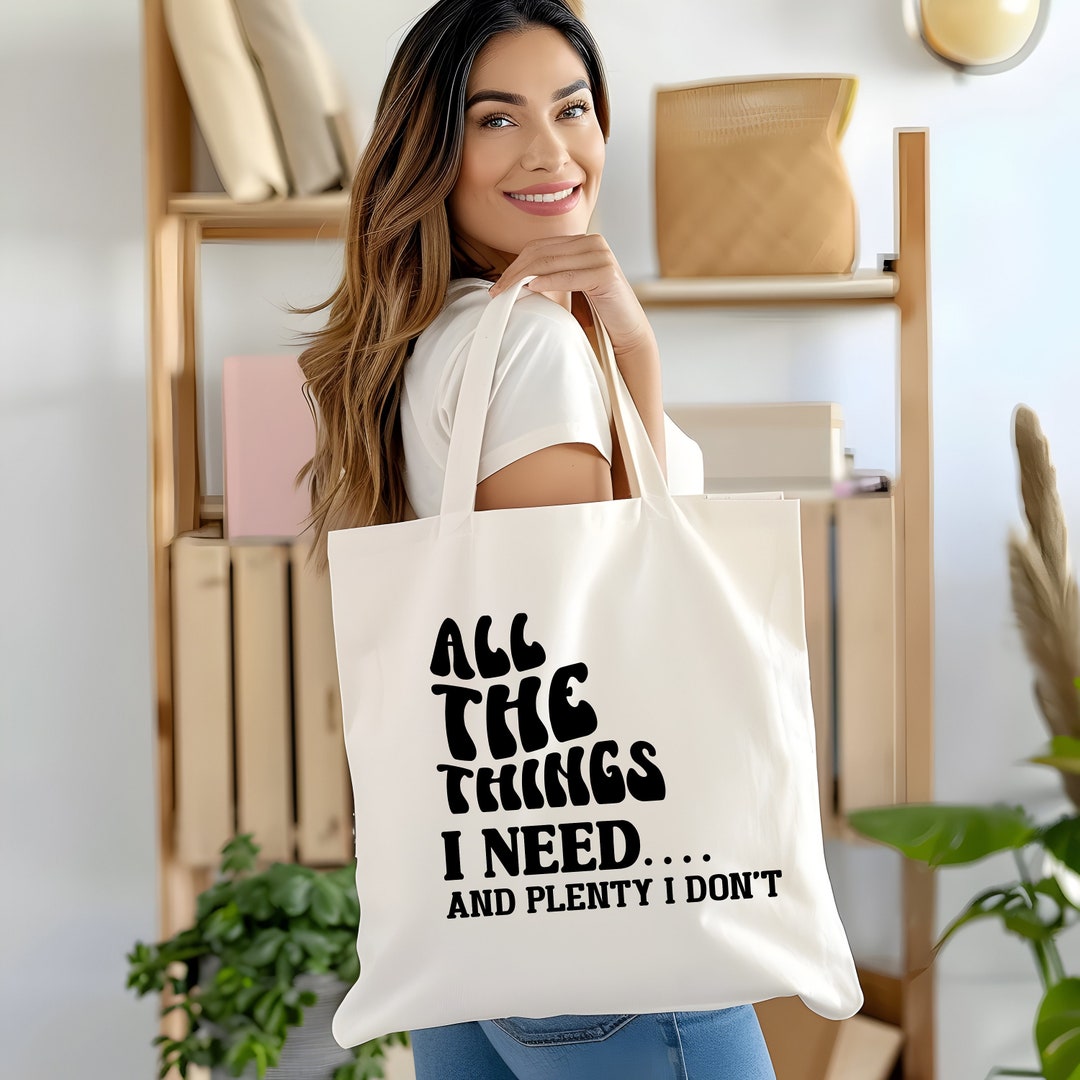 Canvas Tote Bag, Black Tote Bag, Cotton Tote Bag, Book Bag All the ...