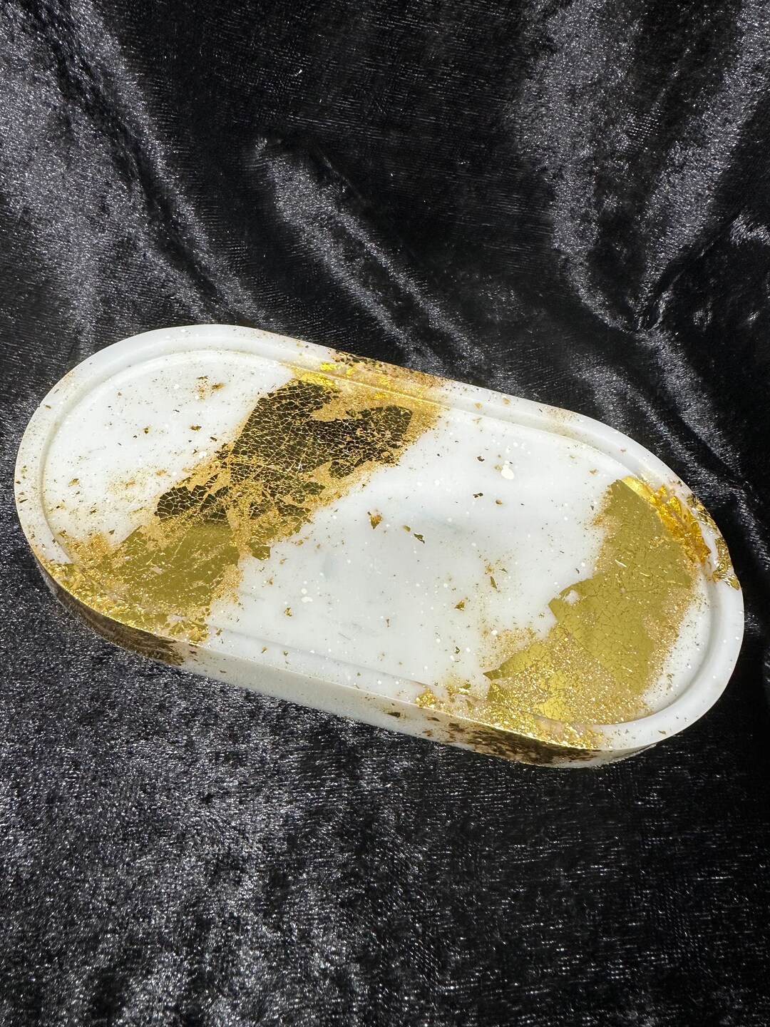 Epoxy Resin Dish Tray, Gold,black,white, Cream, Jewelry, Decorative ...