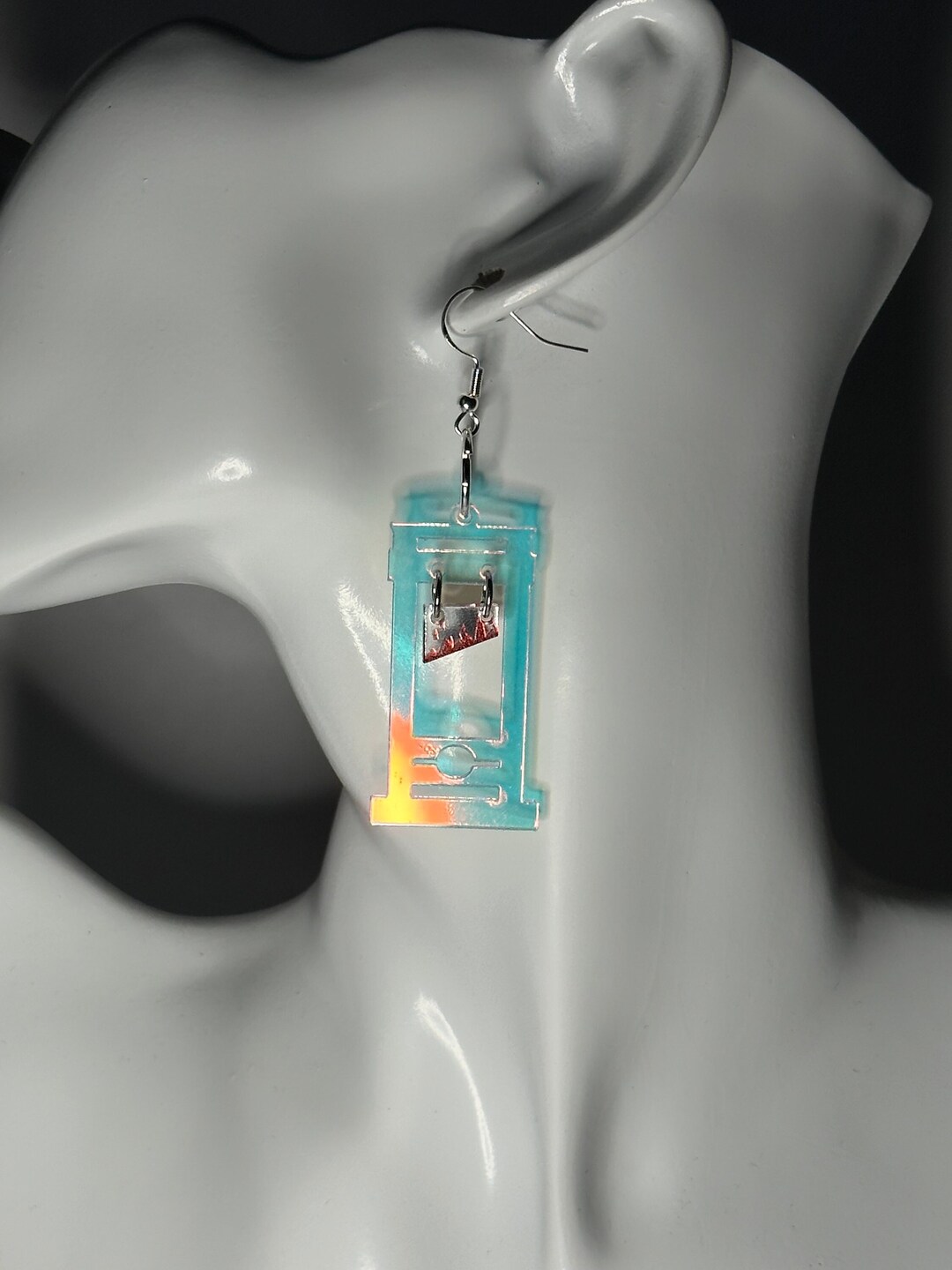 Guillotine Acrylic Dangle Drop Statement Earrings Halloween Spooky ...