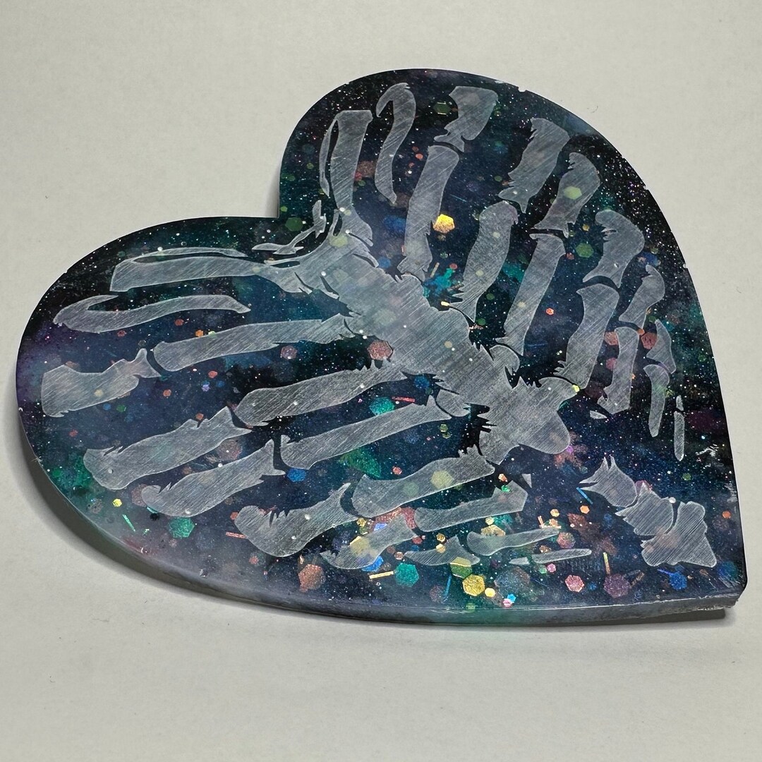 Rib Cage X-ray Chest Coaster Bones Resin Handmade Galaxy Decoration ...
