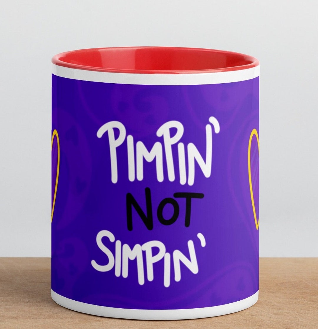 Coffee Mug, Valentino Hazbin Hotel Pimpin Not Simpin Heart Eyes Custom ...