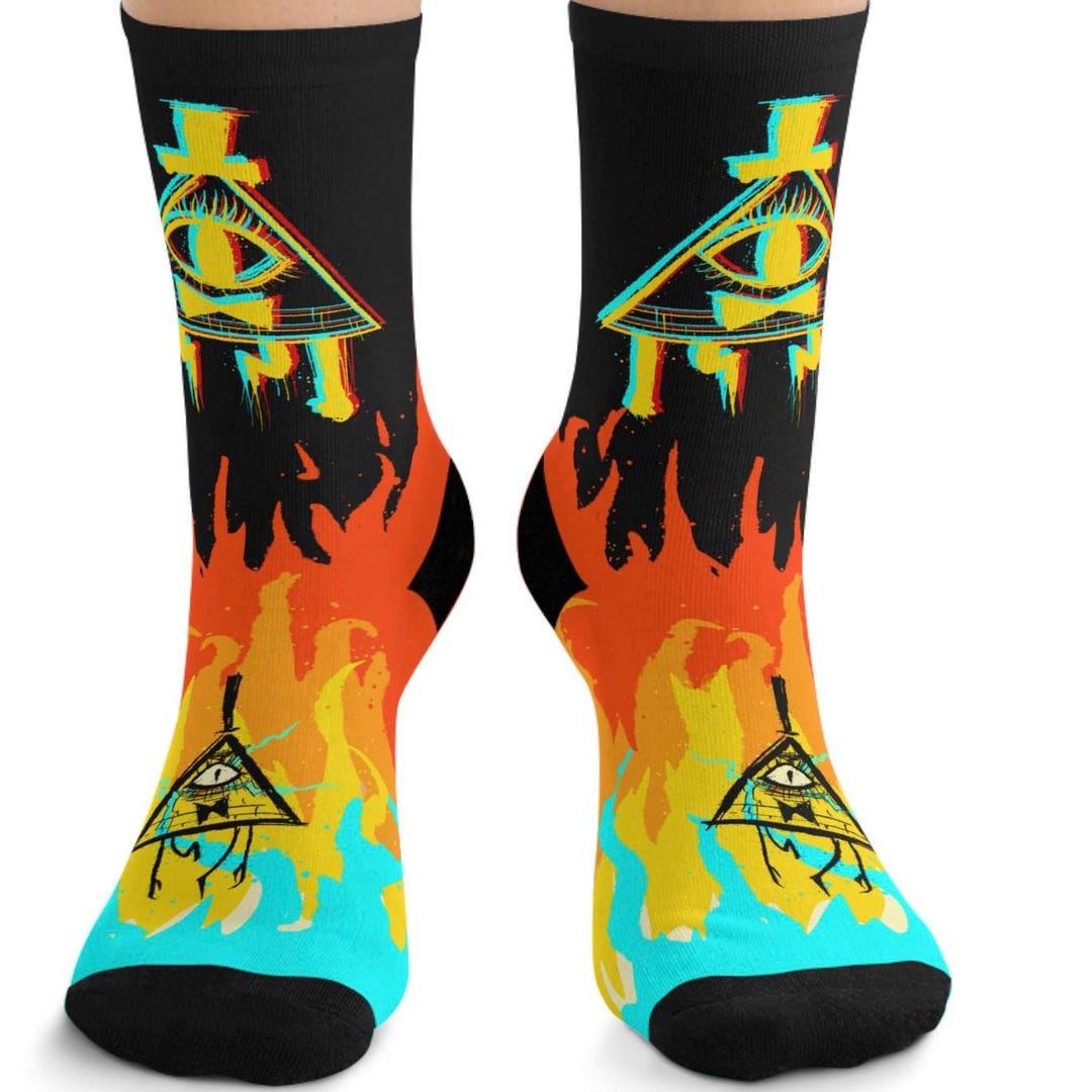 Socks, Bill Cipher Gravity Falls Eco-friendly Footwear, Triangle ...