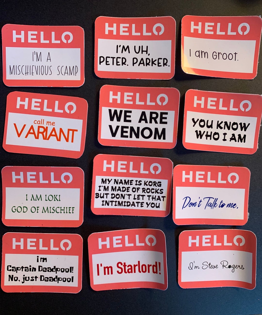 Marvel Themed Hello I Am Stickers Handmade Marvel Comic Book Hero ...