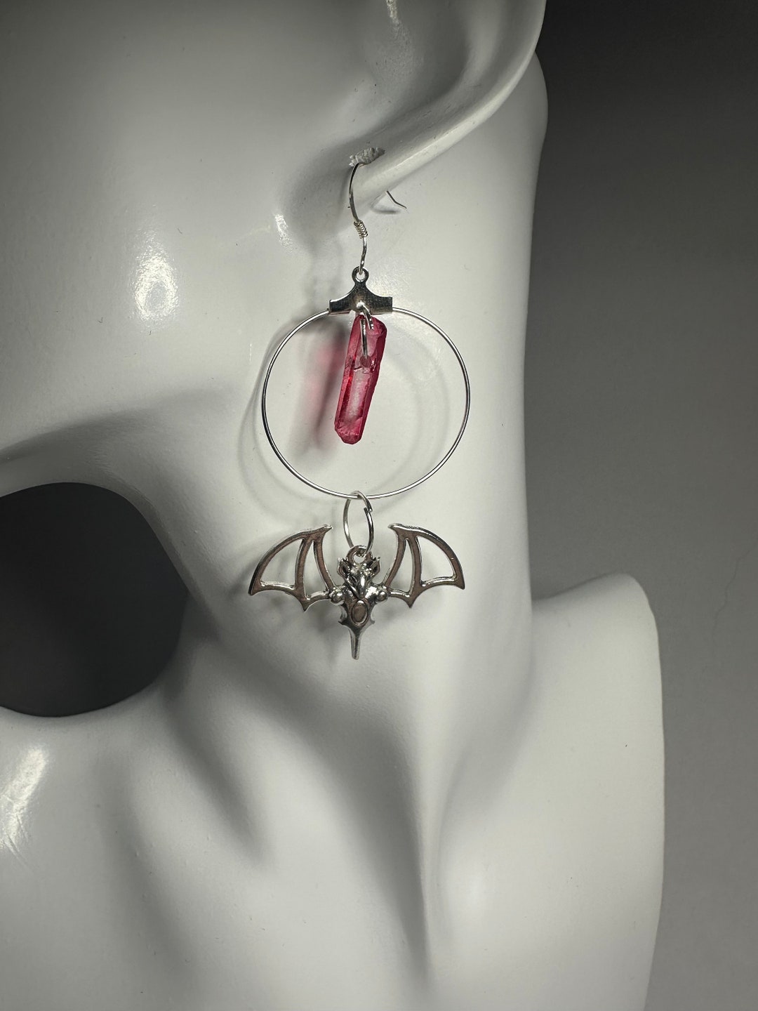Vampire Blood Drip Fangs Bat Dangle Drop Metal Earrings Bat Fangs ...