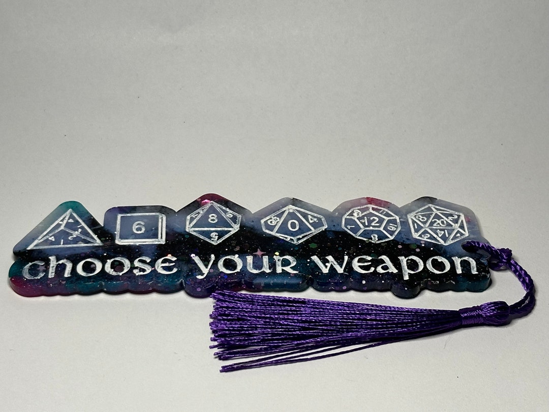 Galaxy DND Resin Dice Bookmark Choose Your Weapon Sword Reading Gift ...