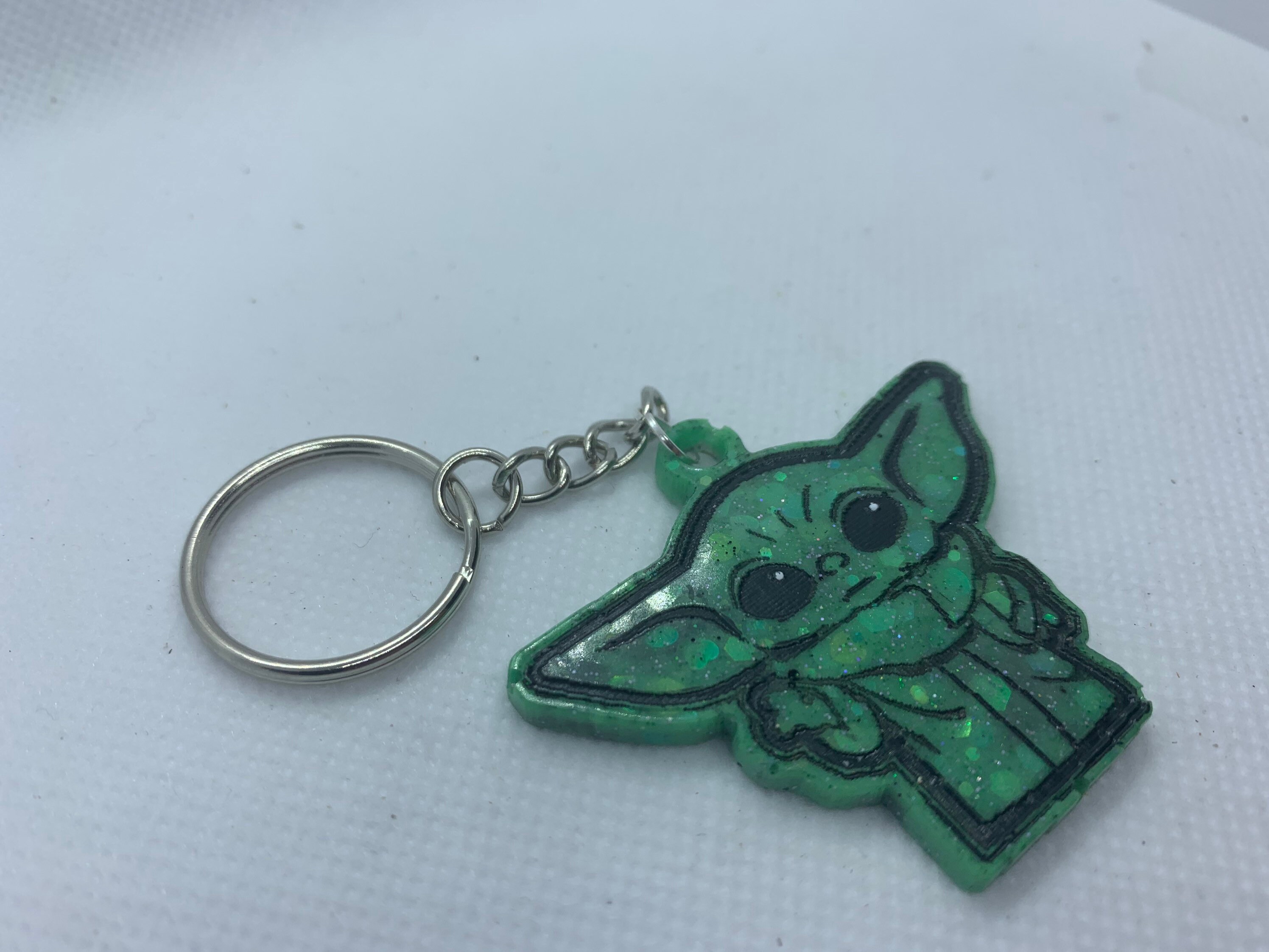 Grogu Baby Yoda the Child Resin Handmade Keyring Keychain - Etsy UK