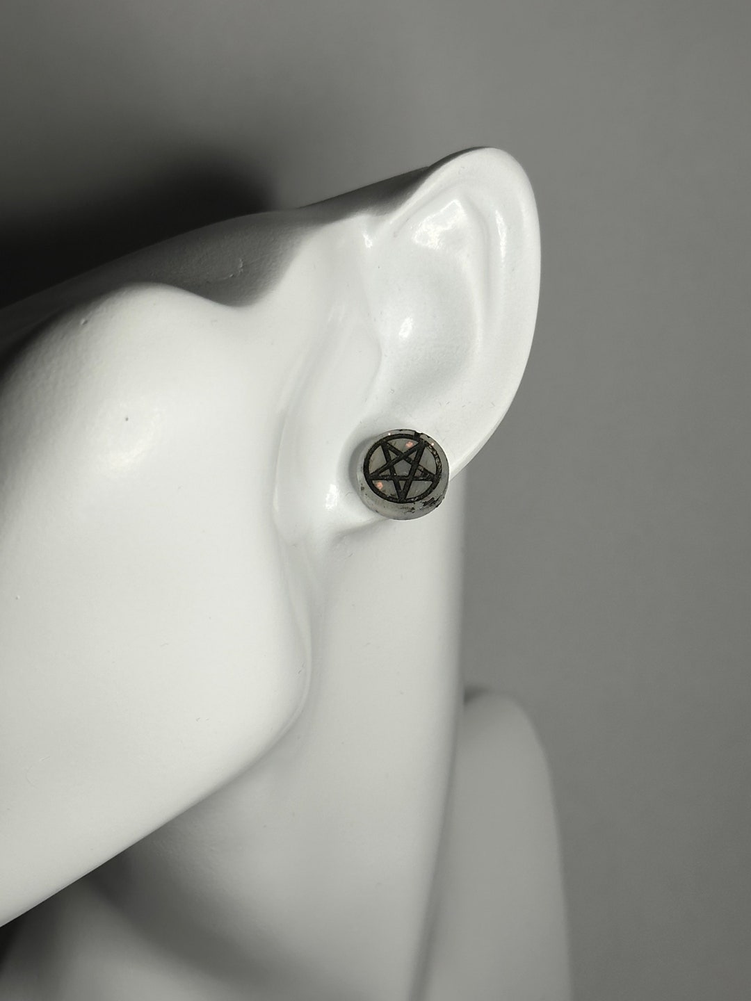 Pagan Pentagram Wicca Witch Circle Resin Goddess Stud Earrings ...