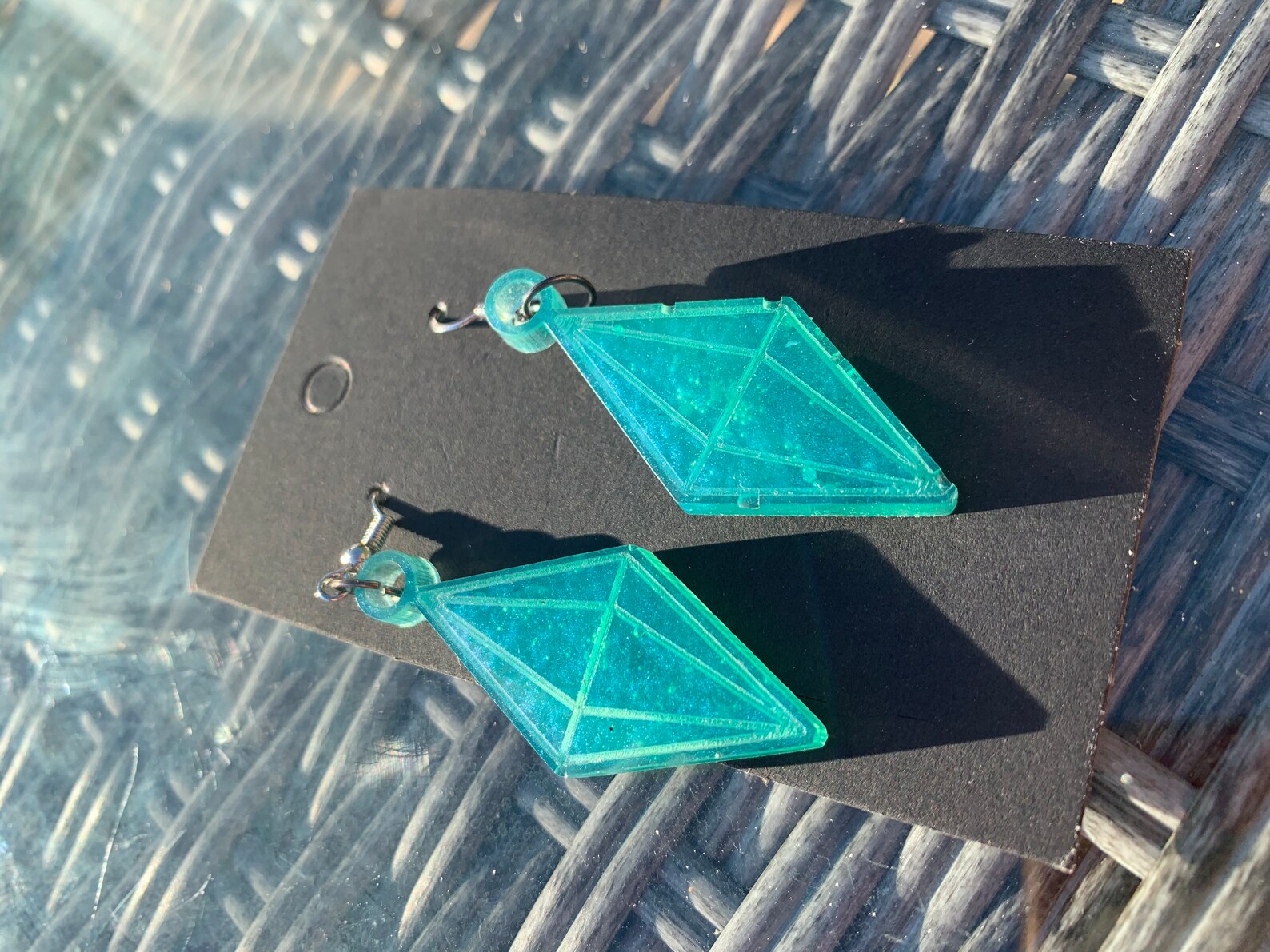 Plumbob the Sims Diamond Earrings Drop Handmade Resin Gaming - Etsy