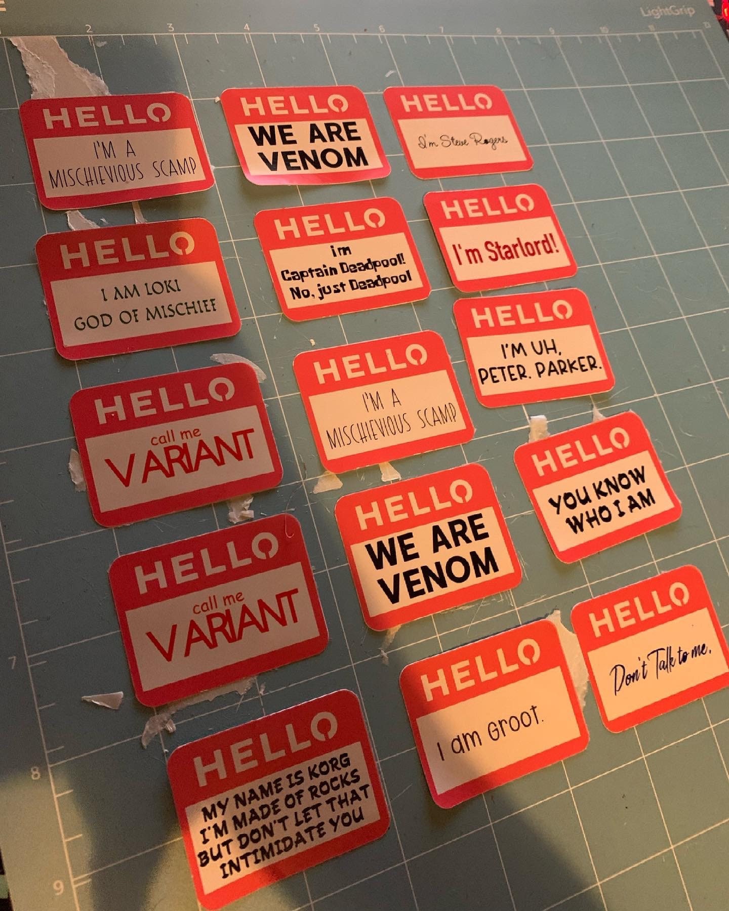 Marvel Themed Hello I Am Stickers Handmade Marvel Comic Book Hero ...