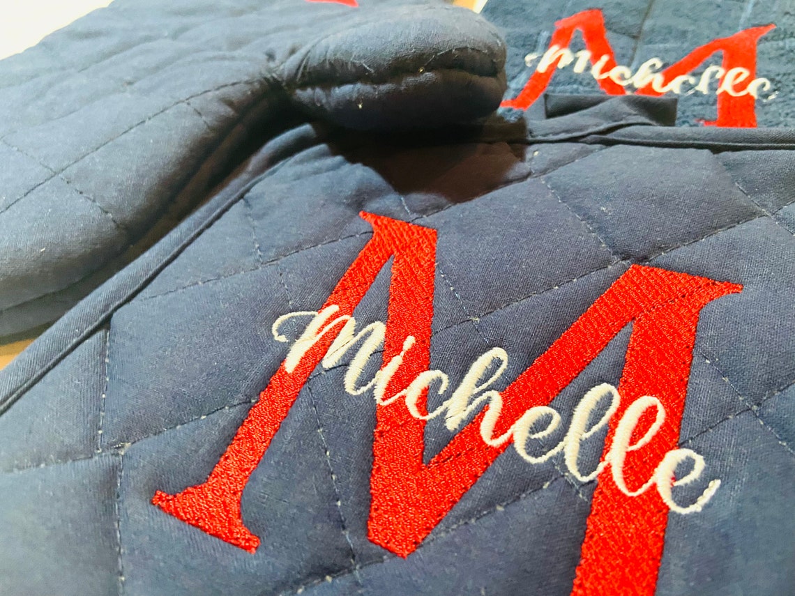 Personalized Kitchen Set, Oven Mitt Pot Holder Kitchen Towel Set ...