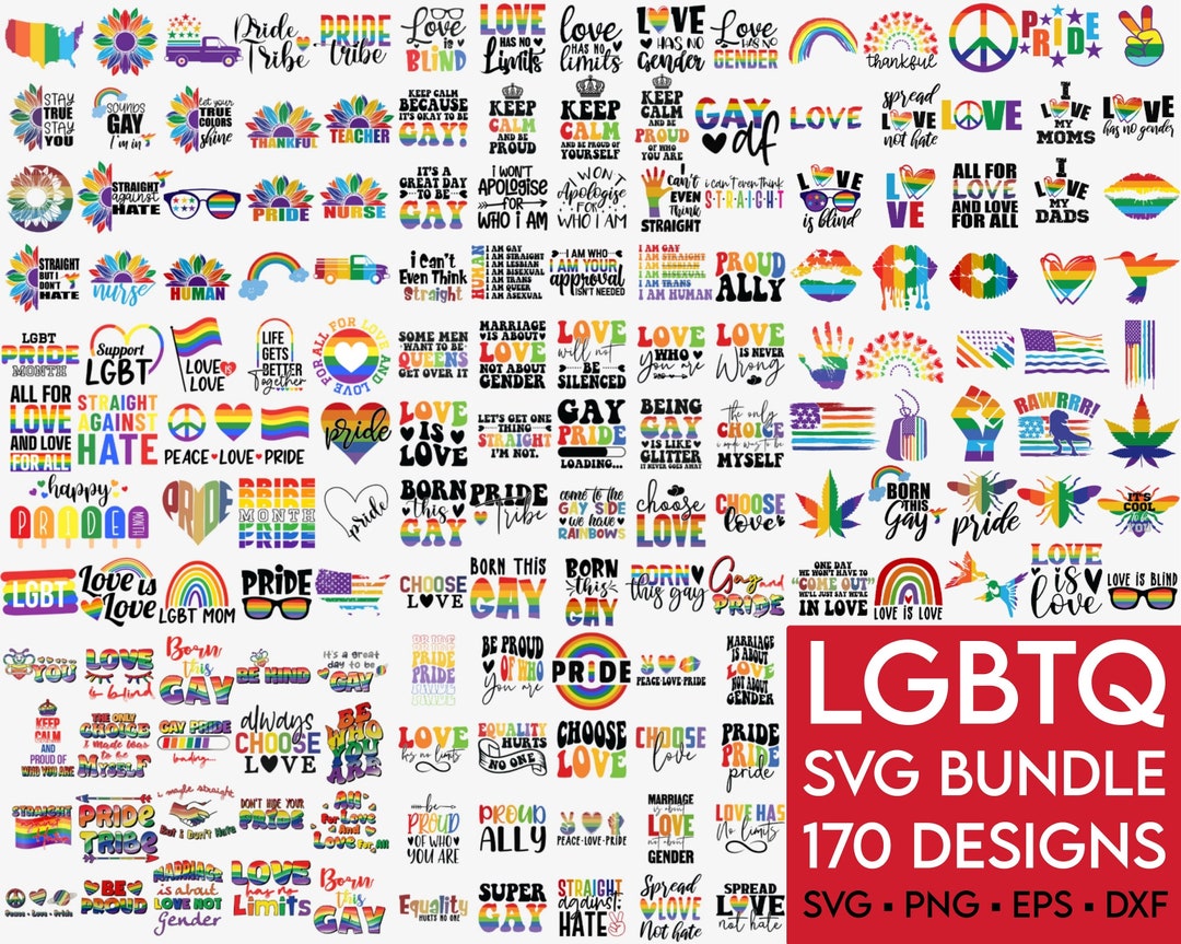 170 LGBTQ SVG Bundle LGBT Svg Pride Svg Gay Pride Svg Lgbt - Etsy Canada