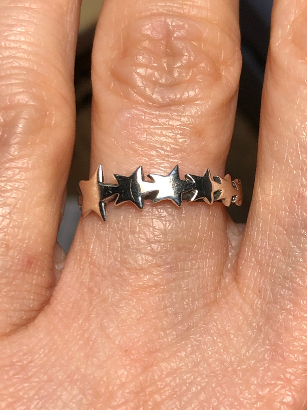 Sterling Silver Shooting Star Ring Moon & Star Make A Wish Ring - Etsy