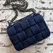 Dark Blue Classy Woven Handbag, Elegant Premium Handmade Purse, Thick ...