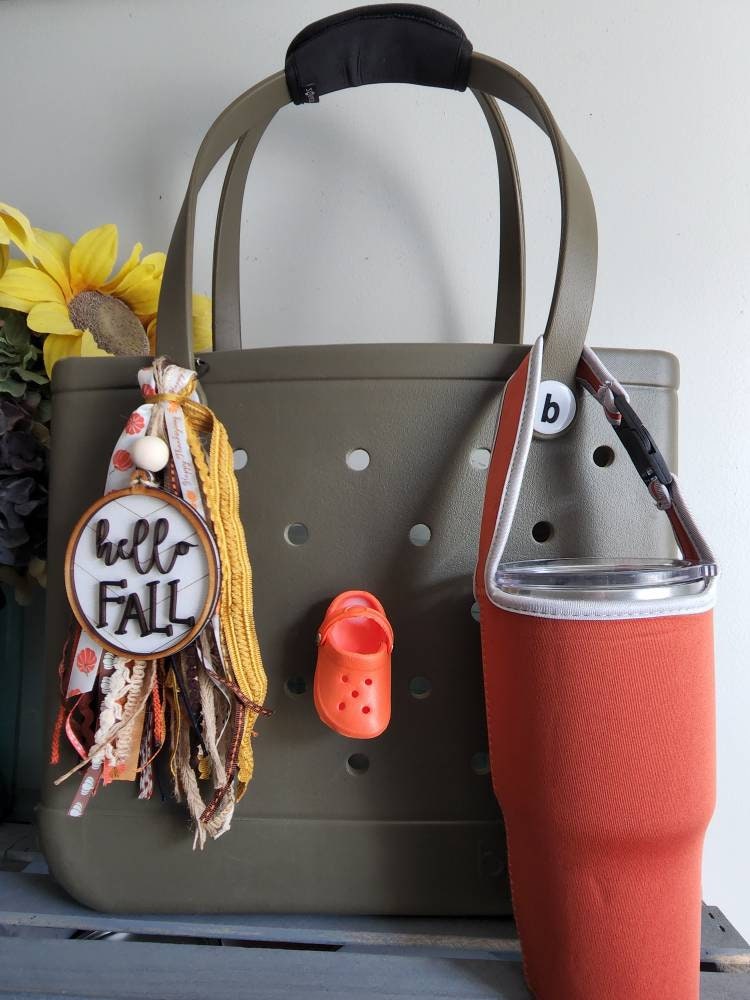 Monogrammed Fall Bogg Bag Charm – Handmade Tassel Tag - Etsy