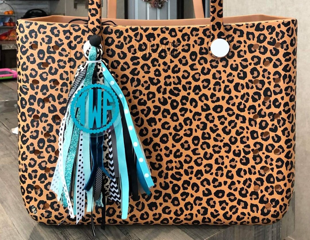 Custom Monogram Bogg Bag Tassel Charm – Personalized Ribbon Colors - Etsy