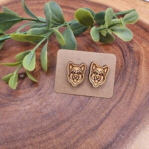 Custom Dog Earrings | Personalized Dog Laser Engraved Stud Earrings ...