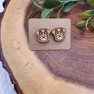 Custom Dog Earrings | Personalized Dog Laser Engraved Stud Earrings ...