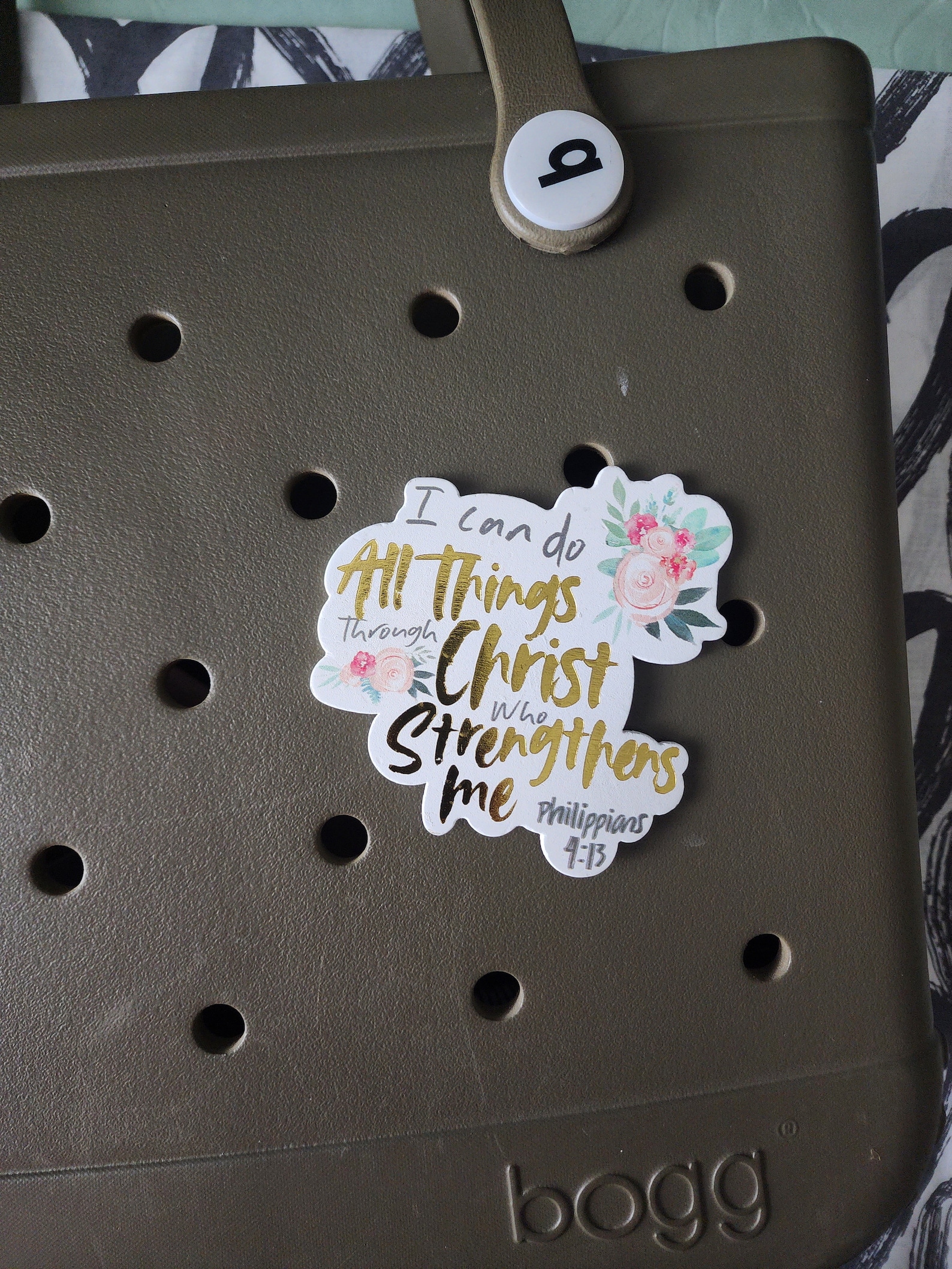 Philippians 4:13 Bogg Bag Button - Bible Verse Charm - Etsy