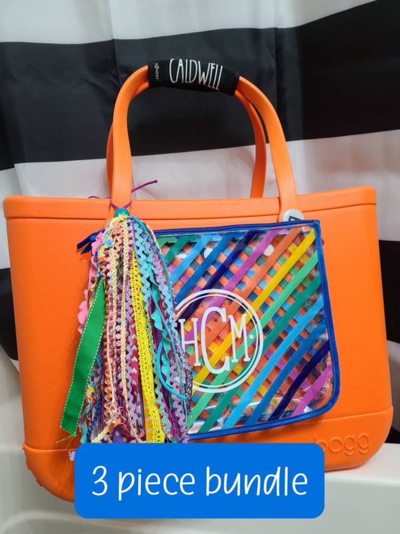 Monogrammed Bogg Bag Accessories Bundle – Tassel, Decal & Handle Wrap ...