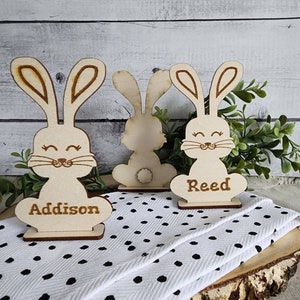 Personalized Freestanding Easter Bunny: Family Table Decor, Custom Name ...