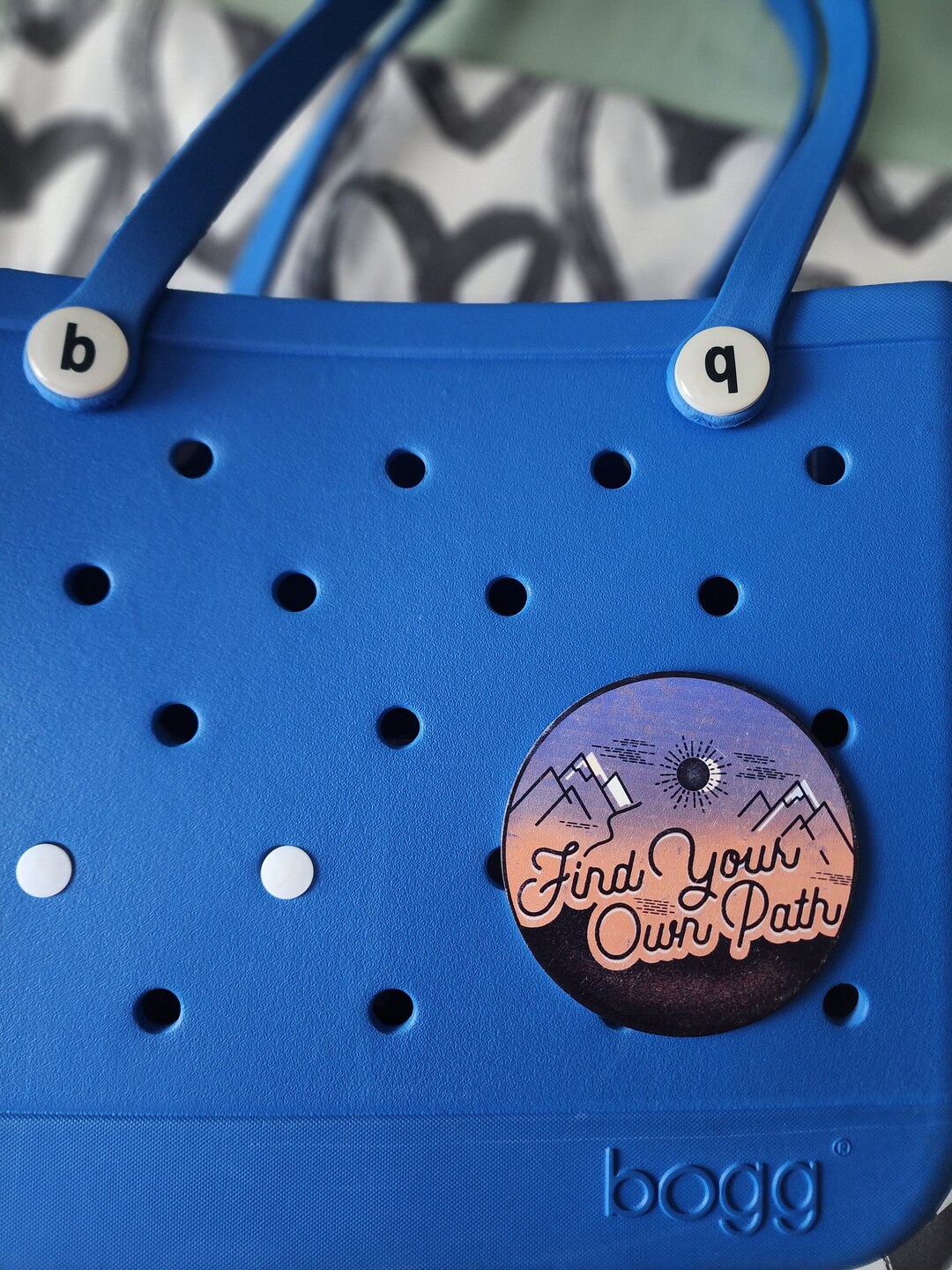 Bogg Bag Find Your Own Path Theme Button- Boho Bag Charm- Western Bogg ...