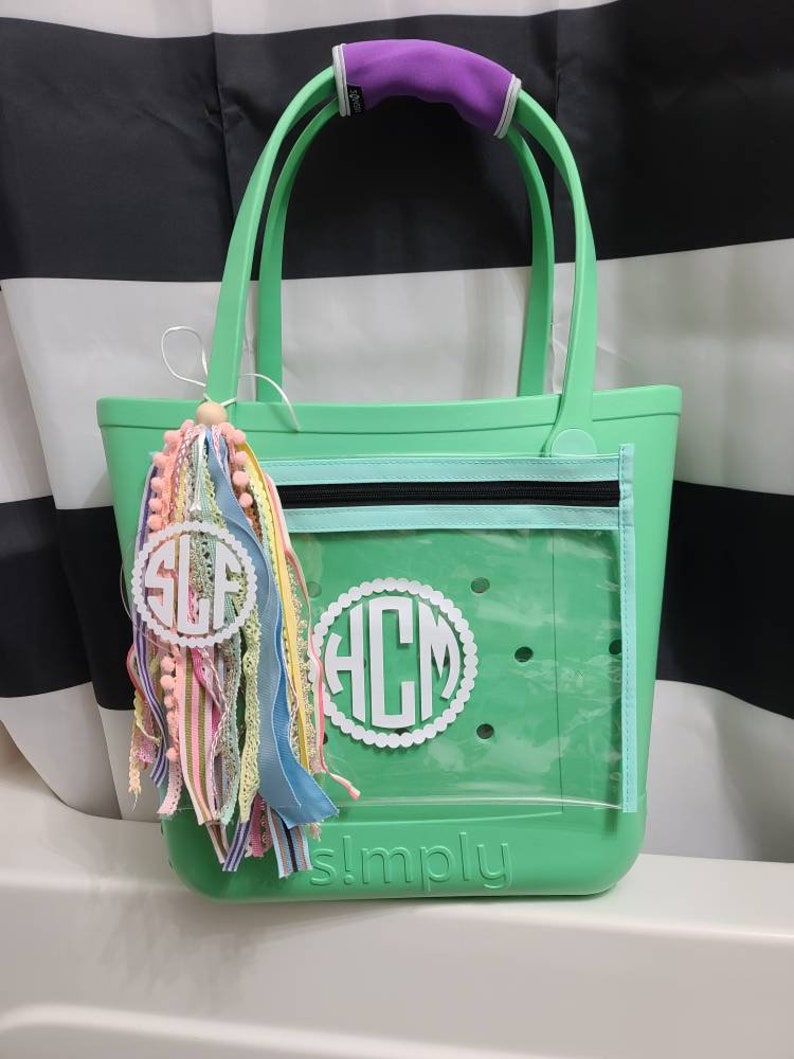 Monogrammed Bogg Bag Accessories Bundle – Tassel, Decal & Handle Wrap ...