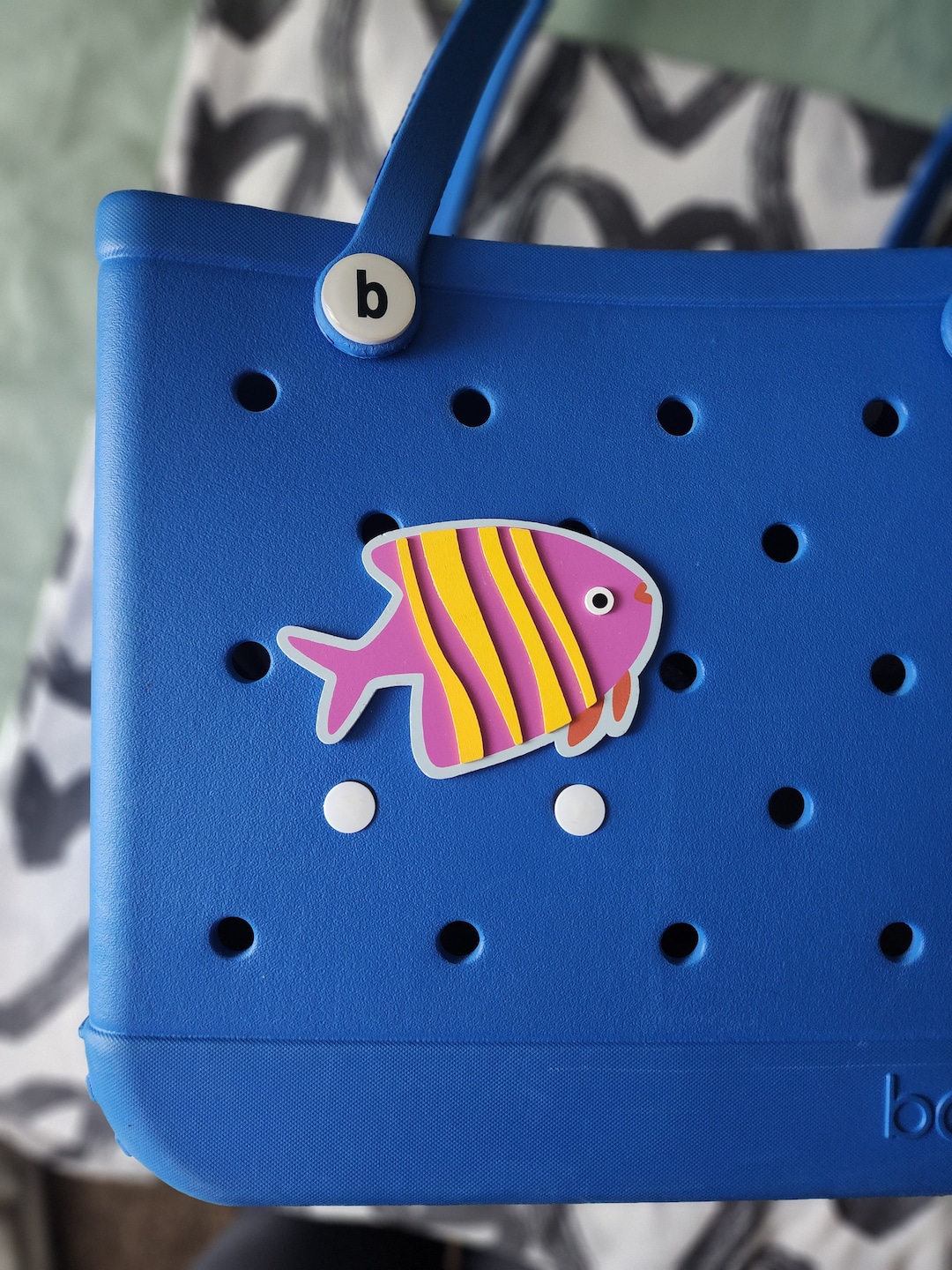 Bogg Bag Fish Theme Button- Summer Theme Bag Charm- Fish Bogg Bag Charm ...
