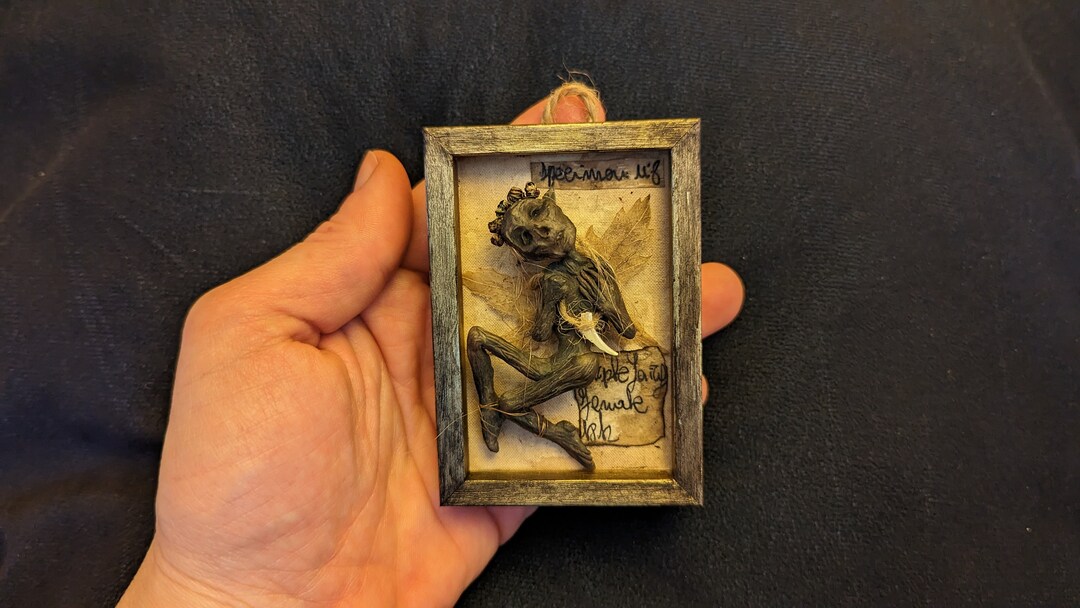 Little Mummified Fairy in Frame, Polymer Clay Ooak Sculpture - Etsy