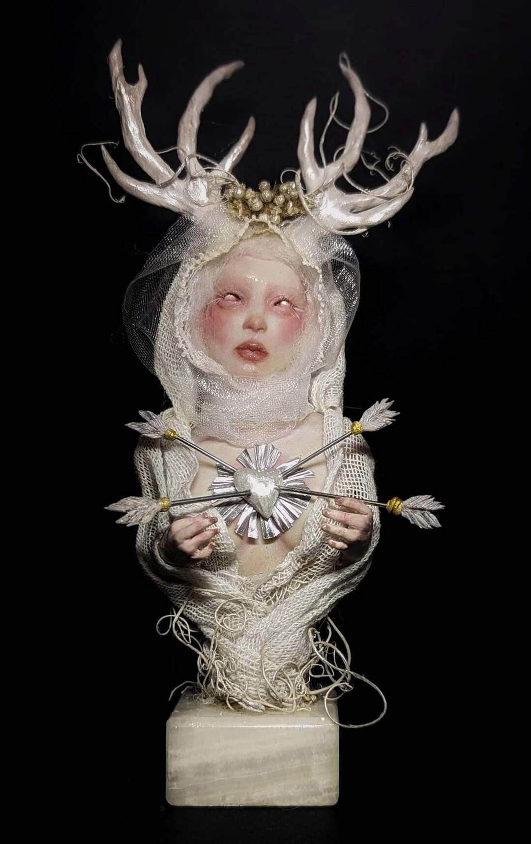 Polymer Clay Bust sacred Deer - Etsy