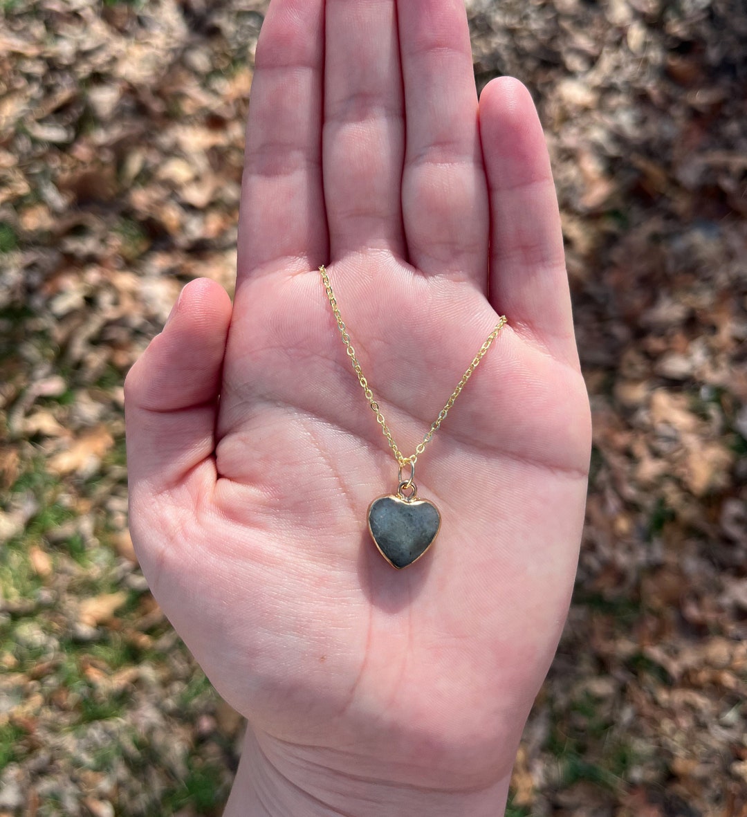 Handmade Gold Faceted Heart Shaped Crystal Gemstone Pendant Necklace Amethyst and Labradorite - Etsy
