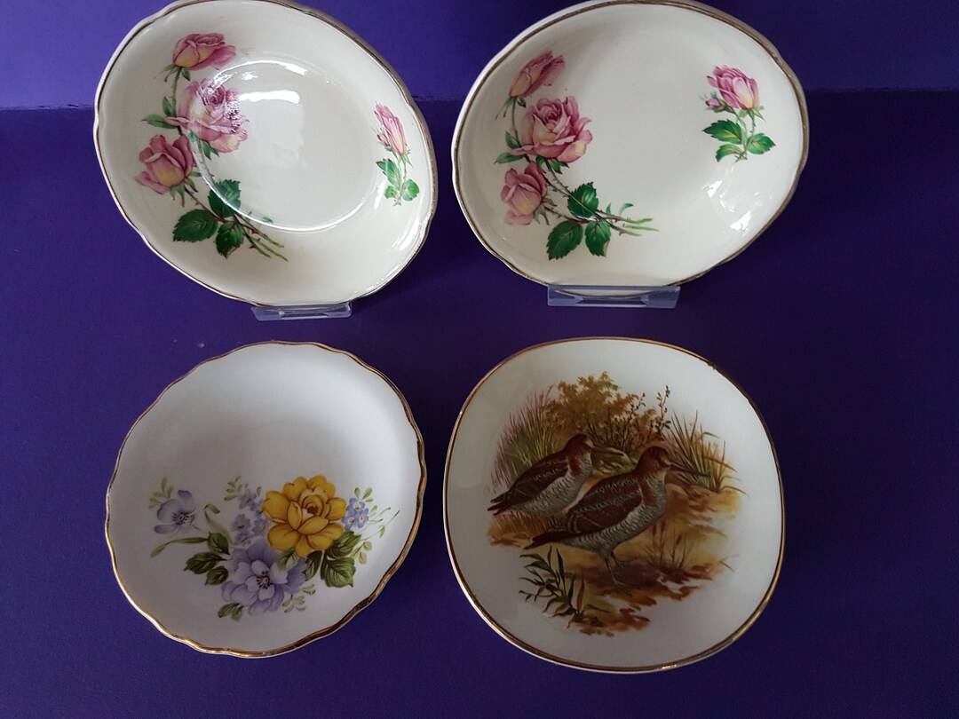 Falcon Ware Ring Dish, 2 X Rose Bouquet Dishes & a Royal Grafton Dish ...