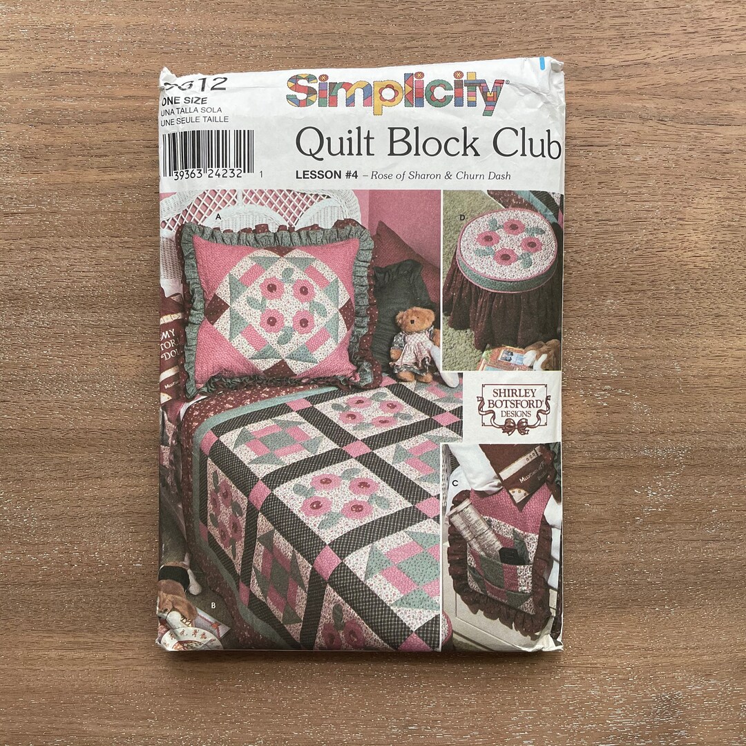 Simplicity Quilt Pattern 9312 - Sewing Pattern for Quilt Block Rose of ...