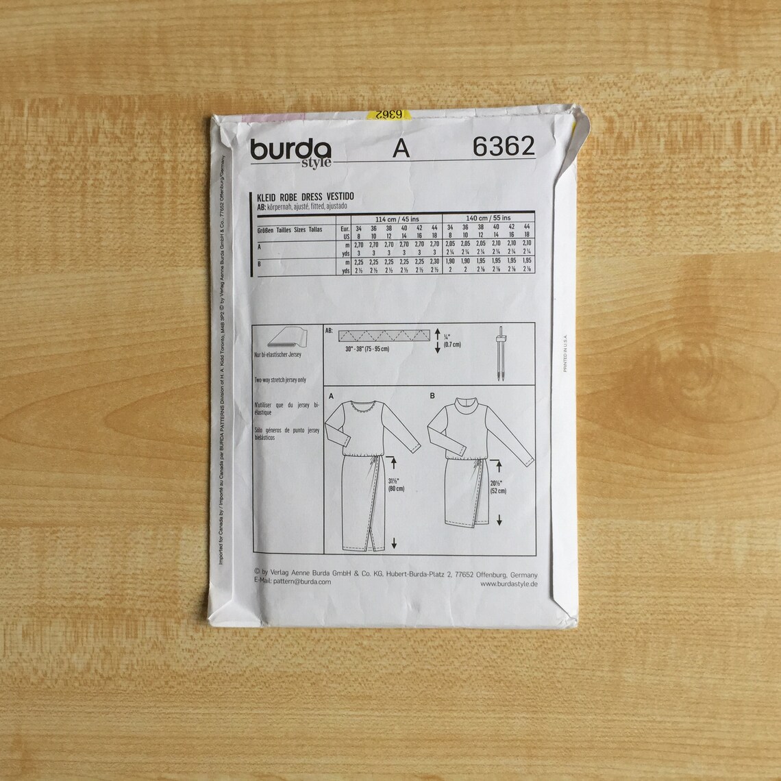 Burda Style Sewing Pattern 6362 Easy Sewing Pattern for - Etsy